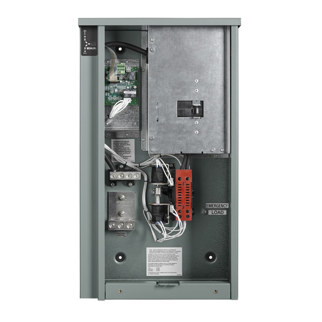 Inside view of a Kohler Automatic Transfer Switch (ATS) Model RXT on ...
